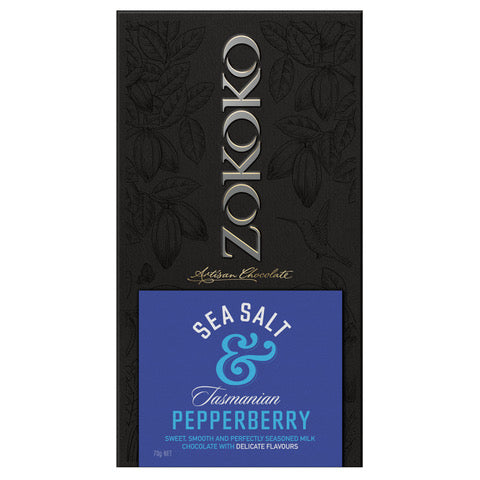 Sea Salt Milk Chocolate, Tasmanian Pepperberry – Zokoko